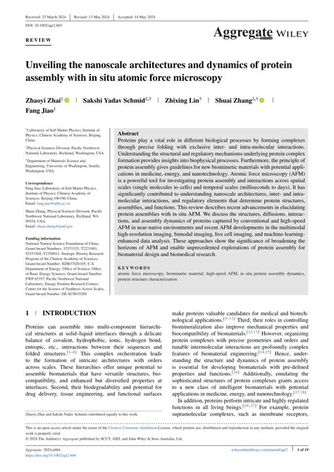 Pdf Unveiling The Nanoscale Architectures And Dynamics Of Protein Assembly With In Situ Atomic