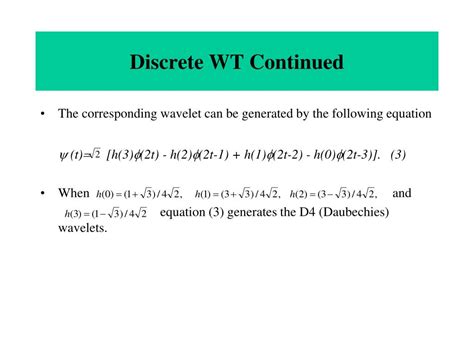 Ppt Wavelet Transform Powerpoint Presentation Free Download Id 2993532