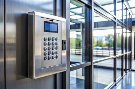 A Technician Configuring A Secure Access Control Panel In A Server Room