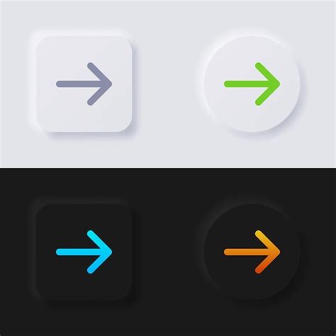 Premium Vector Arrow Icon Set Multicolor Neumorphism Button Soft Ui Design For Web Design