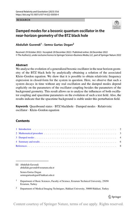 Damped Modes For A Bosonic Quantum Oscillator In The Near Horizon Geometry Of The Btz Black Hole