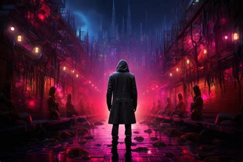 Premium Ai Image Hoodie Thief Cyber Hacker On City Cyber Futurehacking And Malware Concept