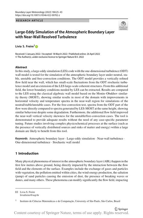 Large Eddy Simulation Of The Atmospheric Boundary Layer With Near Wall Resolved Turbulence