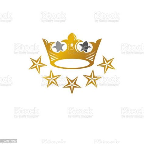 로얄 크라운 벡터 일러스트입니다 전 령 장식 기호입니다 레트로 기호 흰색 배경에 고립입니다 계급에 대한 스톡 벡터 아트 및 기타 이미지 Istock