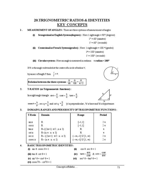 Concept Of Maths Pdf Trigonometric Functions Mathematics