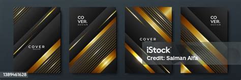 현대적인 럭셔리 블랙과 골드 라인은 추상적인 배경을 커버합니다 모던 한 블랙 스트라이프 커버 디자인 세트 초대장 웨딩 명함을 위한 럭셔리 크리에이티브 골드 다이내믹 대각선