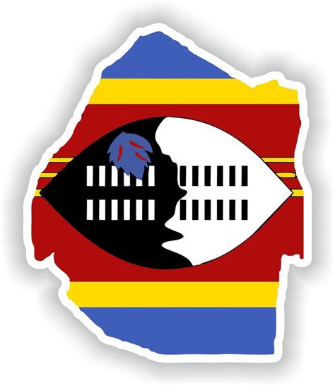 Swaziland Map Sticker Flag For Laptop Book Fridge Guitar Motorcycle Helmet Toolbox Door Pc Boat