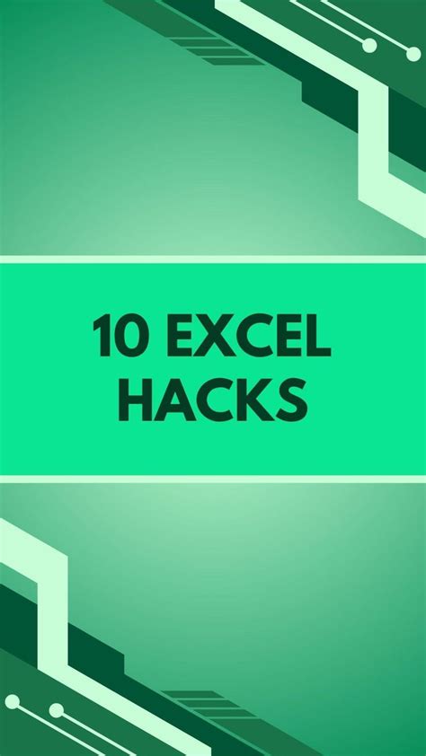 10 excel hacks in 10 seconds comment “excel” and i will dm you my excel