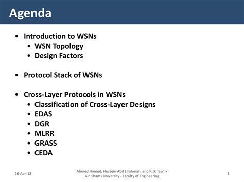 Surveying Cross Layer Protocols In Ws Ns Ppt