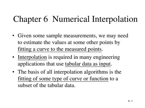 PPT Chapter Numerical Interpolation PowerPoint Presentation Free