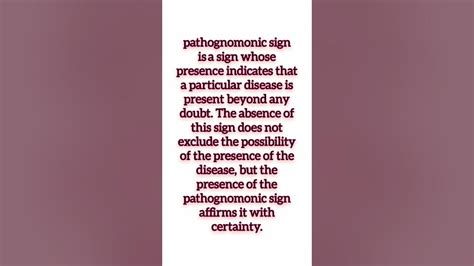 Pathognomonic Signmedical Shorts Youtube