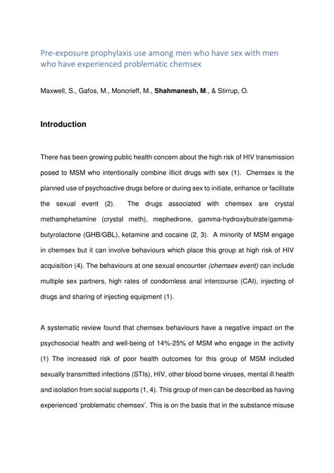 Pdf Pre Exposure Prophylaxis Use Among Men Who Have Sex With Men Who Have Experienced