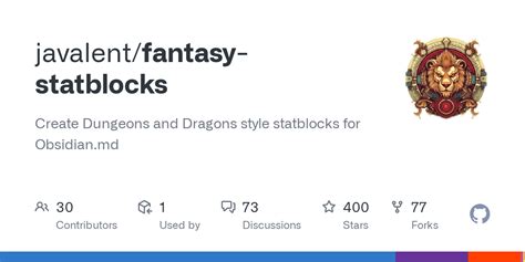 Fantasy Statblocksnfigmjs At Main · Javalentfantasy
