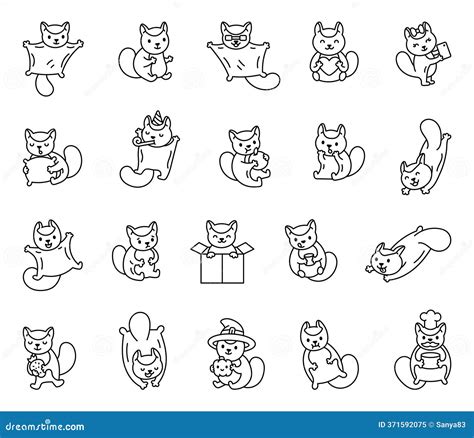 Sugar Glider Petaurus Breviceps Isolated On White Background Stock