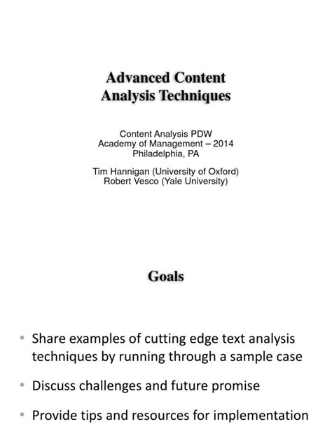 Pdf Advanced Content Analysis Techniques Dokumentips