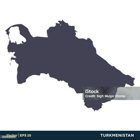 Turkmenistan Negaranegara Asia Memetakan Desain Ilustrasi Templat Logo Vektor Ikon Vektor Eps 10