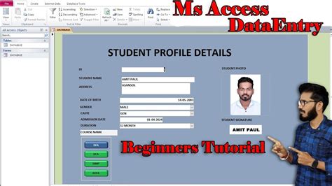 How To Create Ms Access Data Entry Form Full Video Watch Now Step