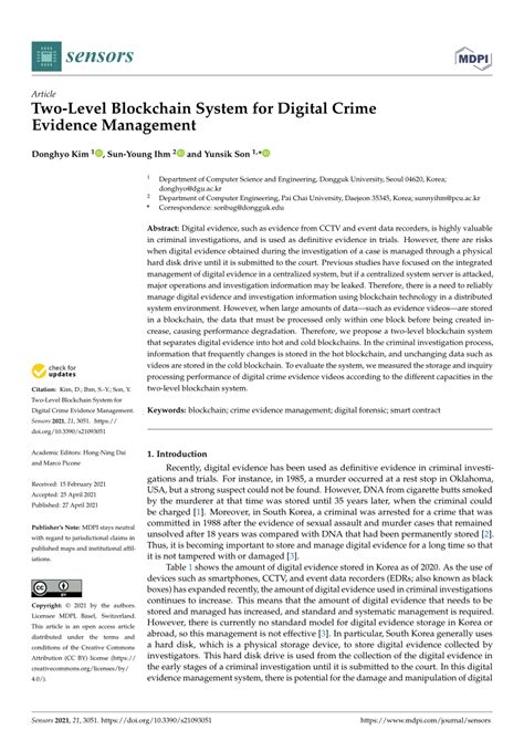 pdf two level blockchain system for digital crime evidence management