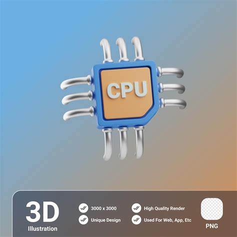 Premium Psd Technology Cpu 3d Illustration