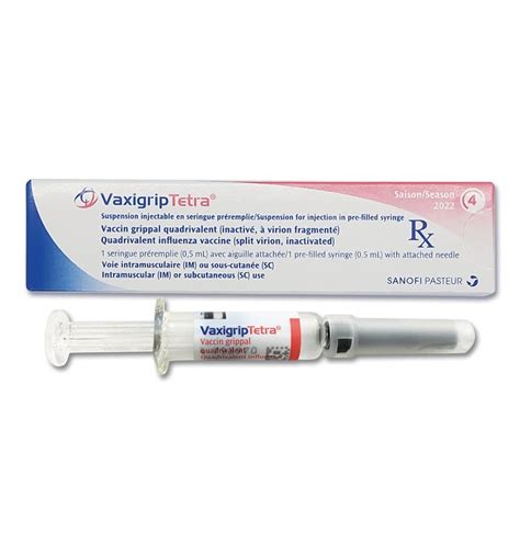 Vaxigrip Tetra Quadrivalent Seasonal Inactivated Influenza Split Viri