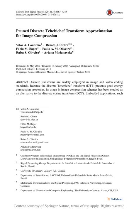 Pruned Discrete Tchebichef Transform Approximation For Image Compression Request Pdf