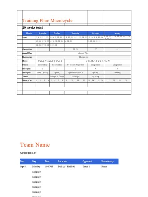 Training Plan Macrocycle 20 Weeks Total Pdf