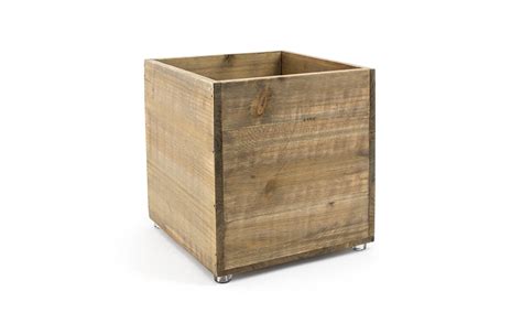 Asheville Rustic Cube Wastebasket SLX Hospitality