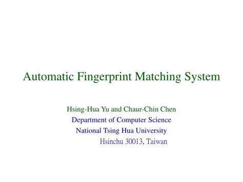 Ppt Automatic Fingerprint Matching System Powerpoint Presentation