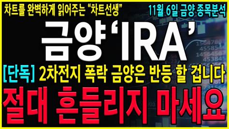 금양 주가 전망 긴급 트럼프당선 Ira폐지 절대 흔들리시면 안됩니다 지금구간 11월 X일 3000억 납입되면 다시