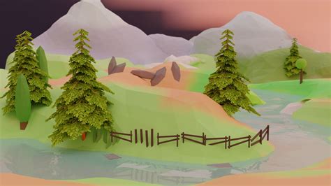 low poly island free 3d model c4d free3d