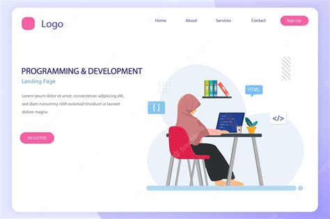 Premium Vector Programmers At Work Concept People Work On Table Using