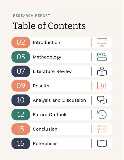 Research Report Table Of Contents Template Visme