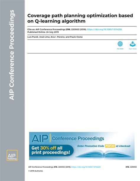 PDF Coverage Path Planning Optimization Based On Q Learning Algorithm