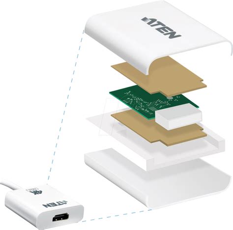 Aten Displayport Adapter Dp Stecker Auf Hdmi Buchse Aktiv Adapter