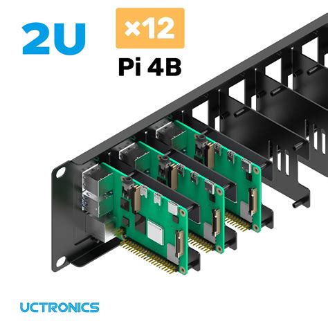 Buy Uctronics Upgraded 2u Rackmount For Raspberry Pi 4 19 Inch 2u Server Rack With 12 Pieces Of