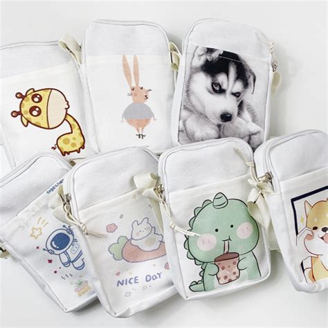 아동 미니캔버스 포켓 파우치 크로스백 보조가방 7colors 에이블리