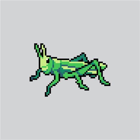 Pixel Art Illustration Grasshopper Pixelated Green Insect Grasshopper Green Insect Icon