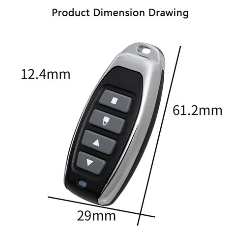 Mhz Rf Remote Control Learning Code Single Button Black One Key For Gate Garage Door