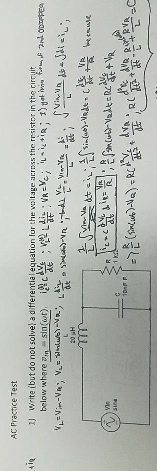 Solved Ac Practice Test Aie 1 Write But Do Not Solve A