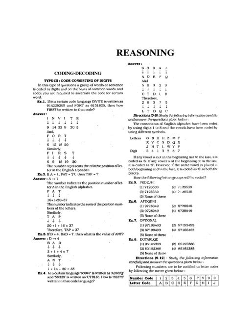 Coding Decoding Reasoning 2 Pdf Consonant Oral Communication