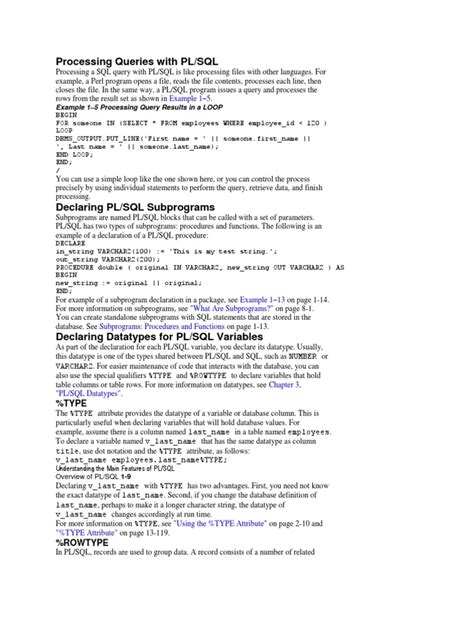 Plsql Query Processing Pdf Plsql Sql