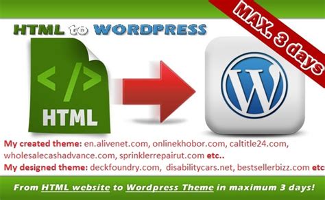 Convert Html To Wordpress For 30 Seoclerks
