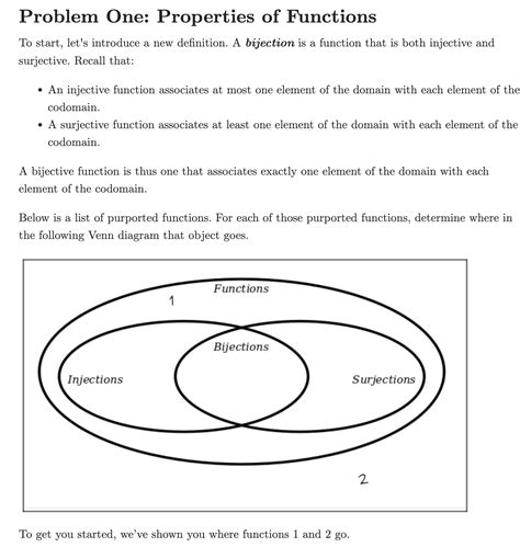 Solved Problem One Properties Of Functions To Start Lets
