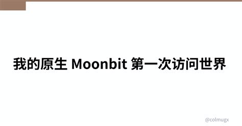 我的原生 Moonbit 第一次访问世界 · Colmugxs Space