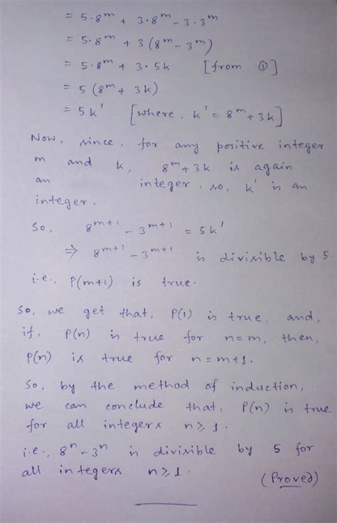 Use Induction To Prove That 8n 3n Is Divisible By 5 For All