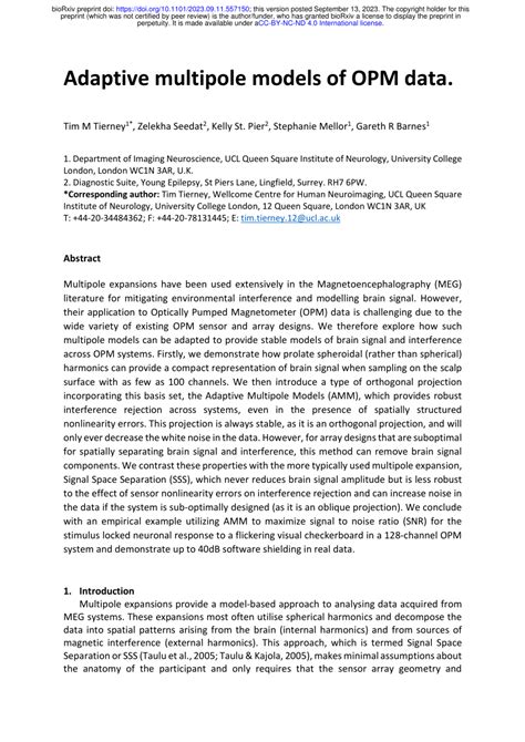 Pdf Adaptive Multipole Models Of Opm Data