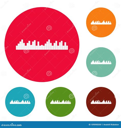 Equalizer Frequency Icons Circle Set Vector Stock Vector Illustration