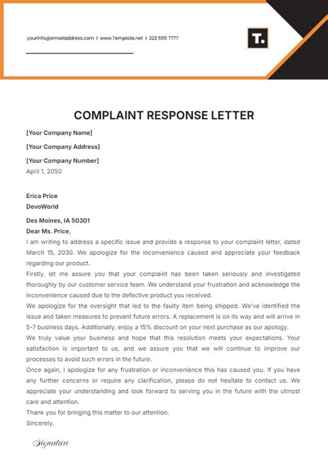 Free Simple Complaint Letter To School Template To Edit Online