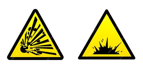 Premium Vector Two Yellow Explosion Hazard Signs