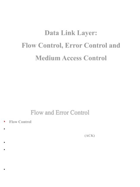 Lecture5 Data Link Layer Flow And Error Control Pdf Transmission